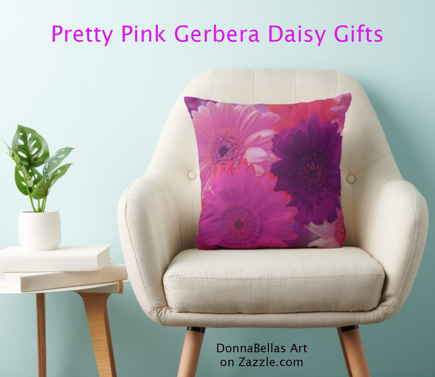 Pretty in Pink Gerbera Daisy Flower Gifts - DonnaBellas Art